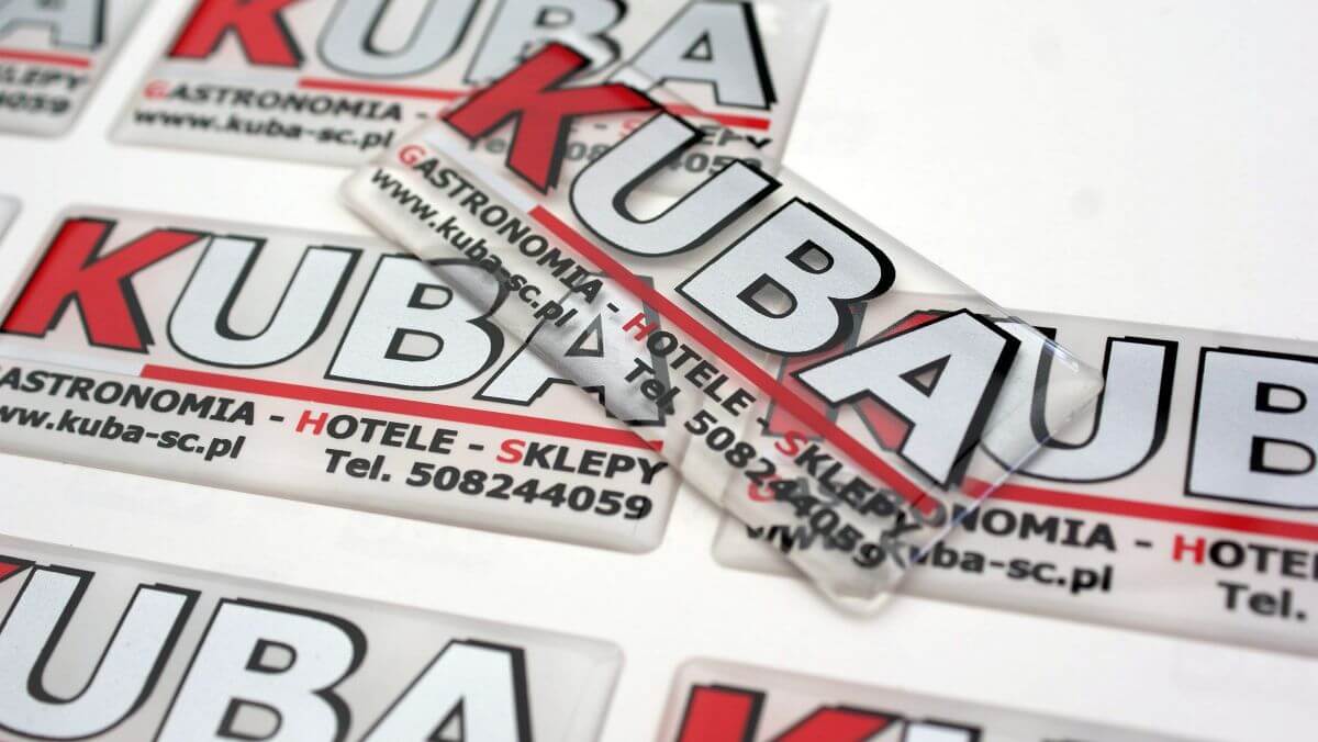 Stickers on transparent foil.